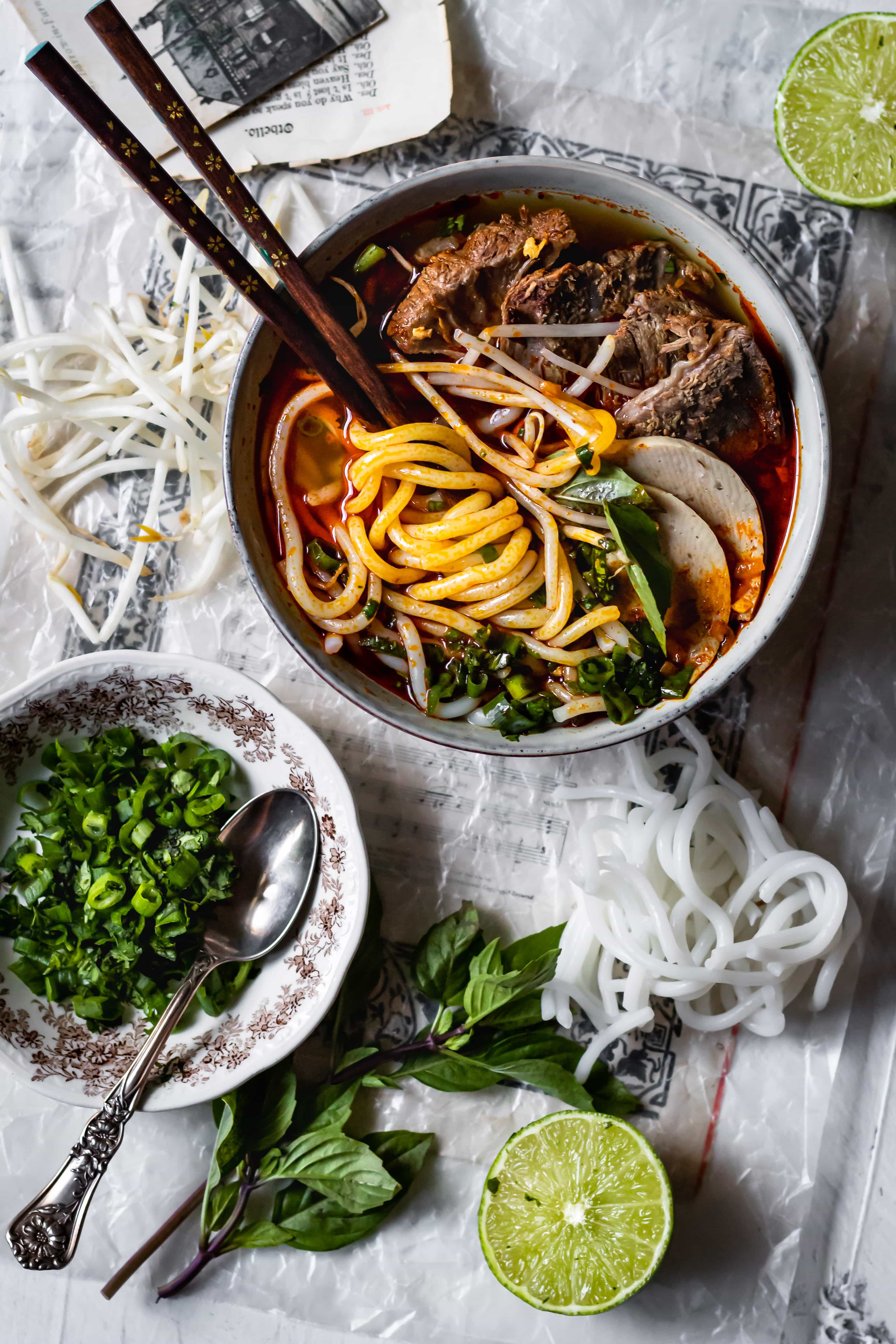 Spicy Vietnamese Beef Noodle Soup (Bun Bo Hue) - Cooking Therapy