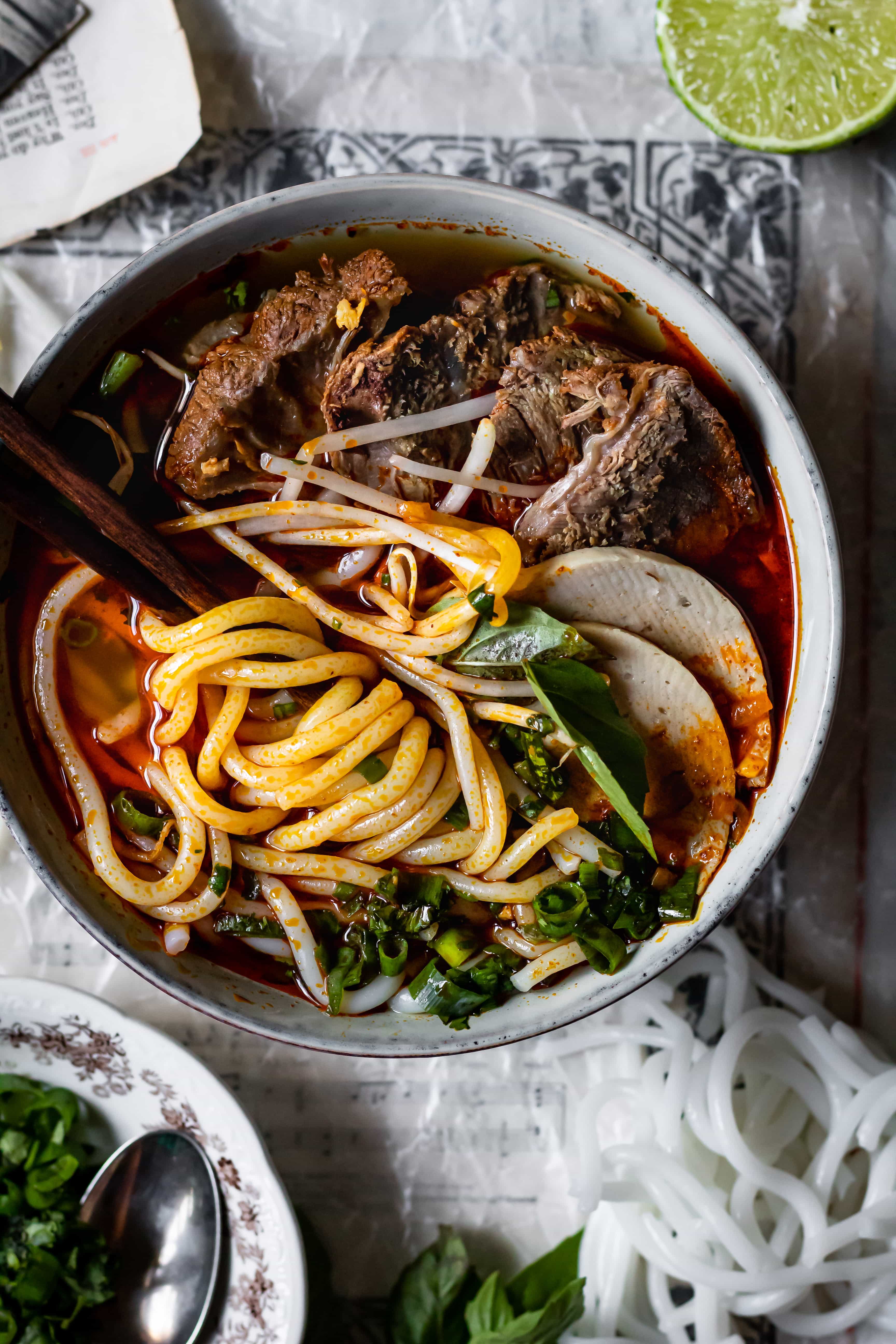 Spicy Vietnamese Beef Noodle Soup (Bun Bo Hue) - Cooking Therapy