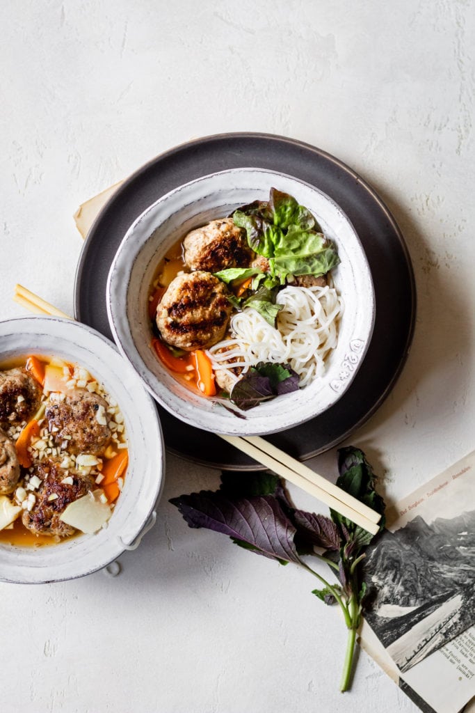 Traditional Bun Cha Hanoi (Vietnamese Pork Meatballs) - Cooking Therapy