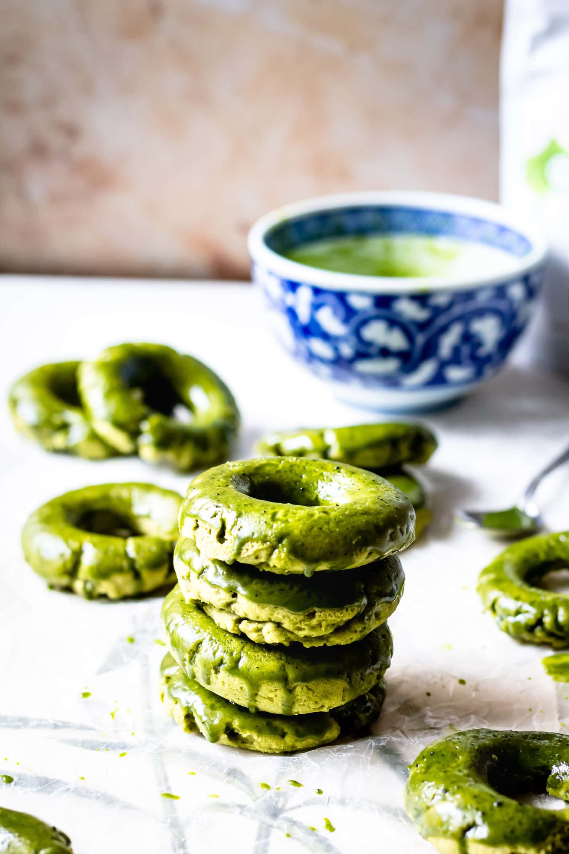 Baked Matcha & Mochiko Flour Donuts - Cooking Therapy