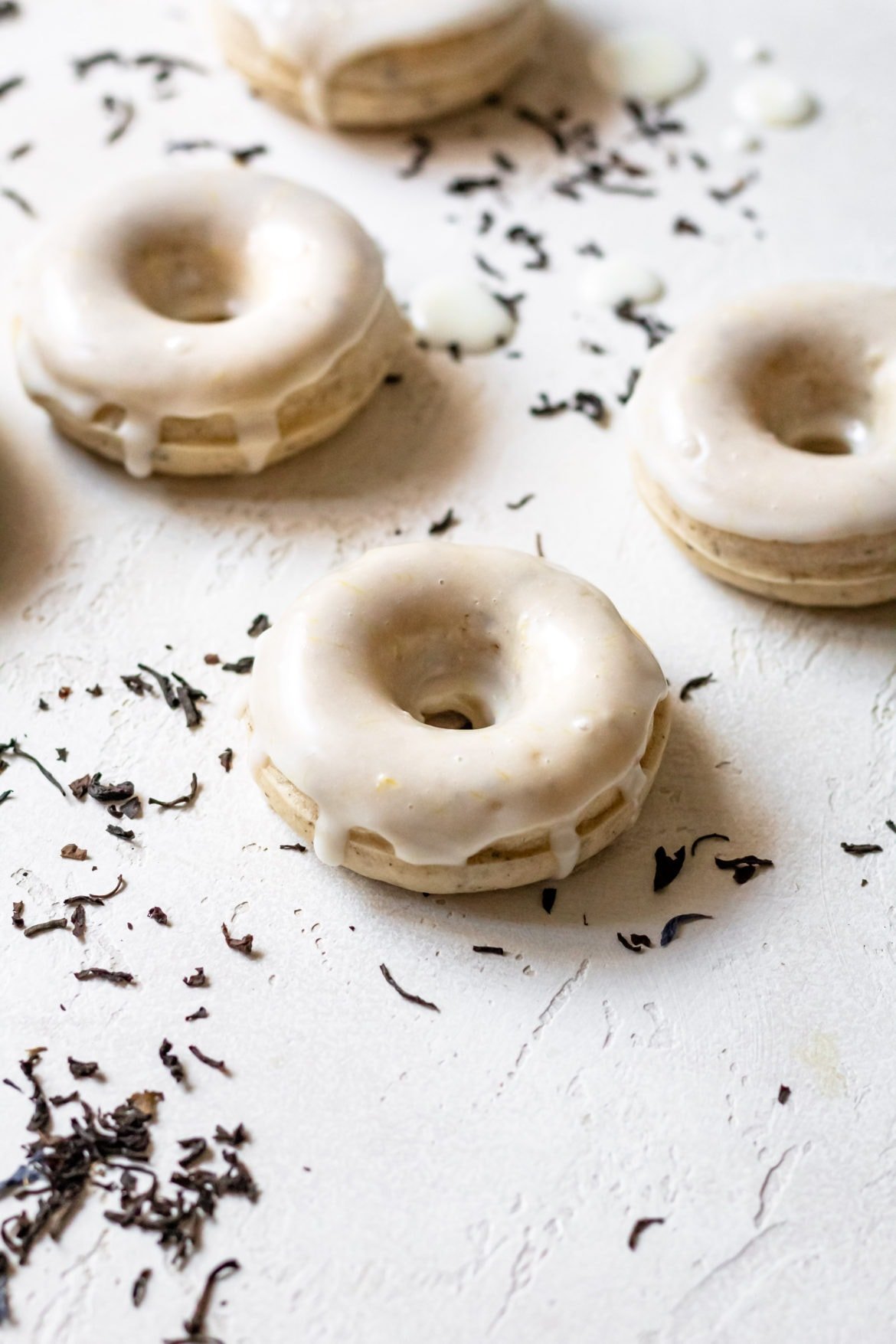Earl Grey Mochi Donuts with a Lemon Glaze - Cooking Therapy