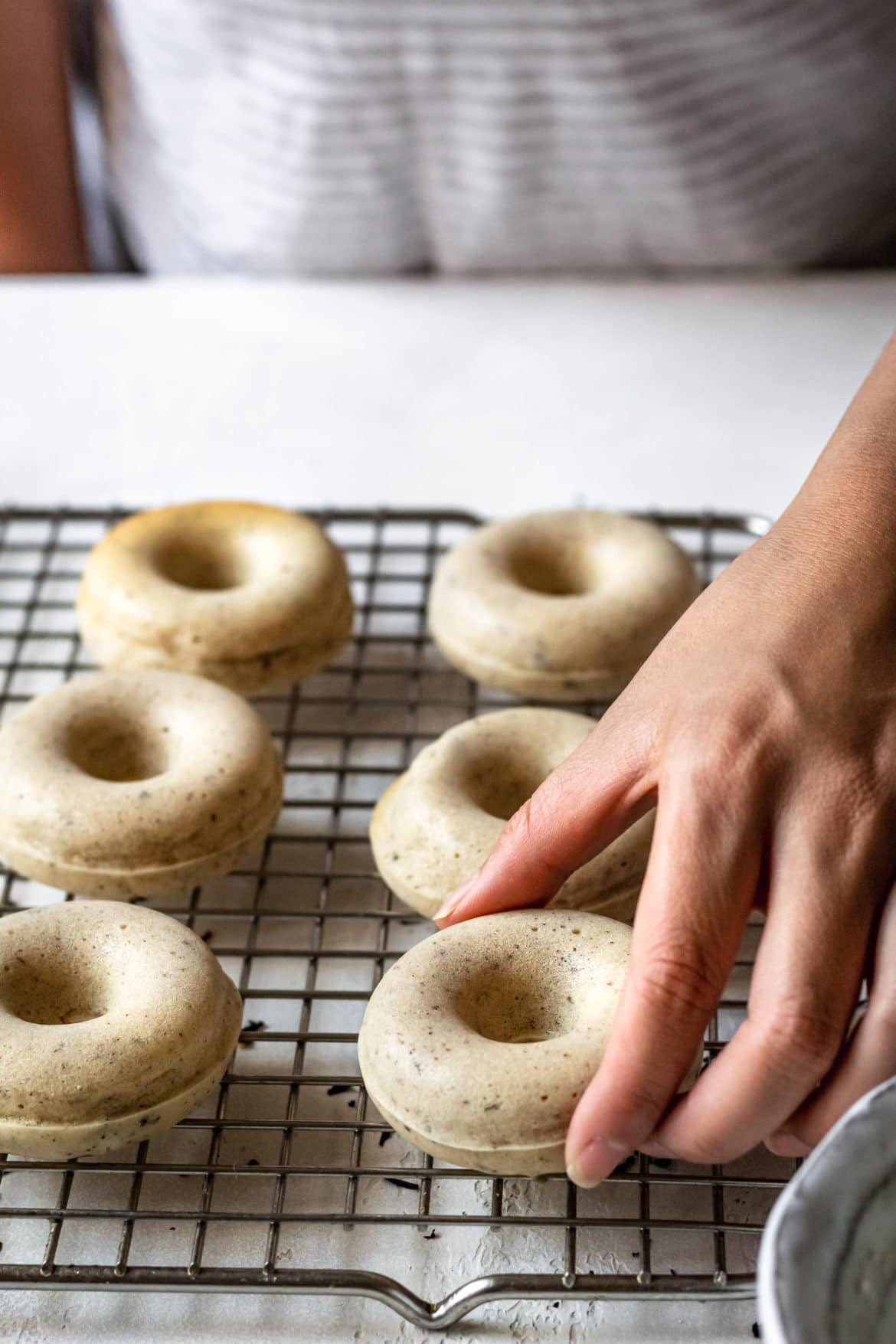 Earl Grey Mochi Donuts with a Lemon Glaze - Cooking Therapy