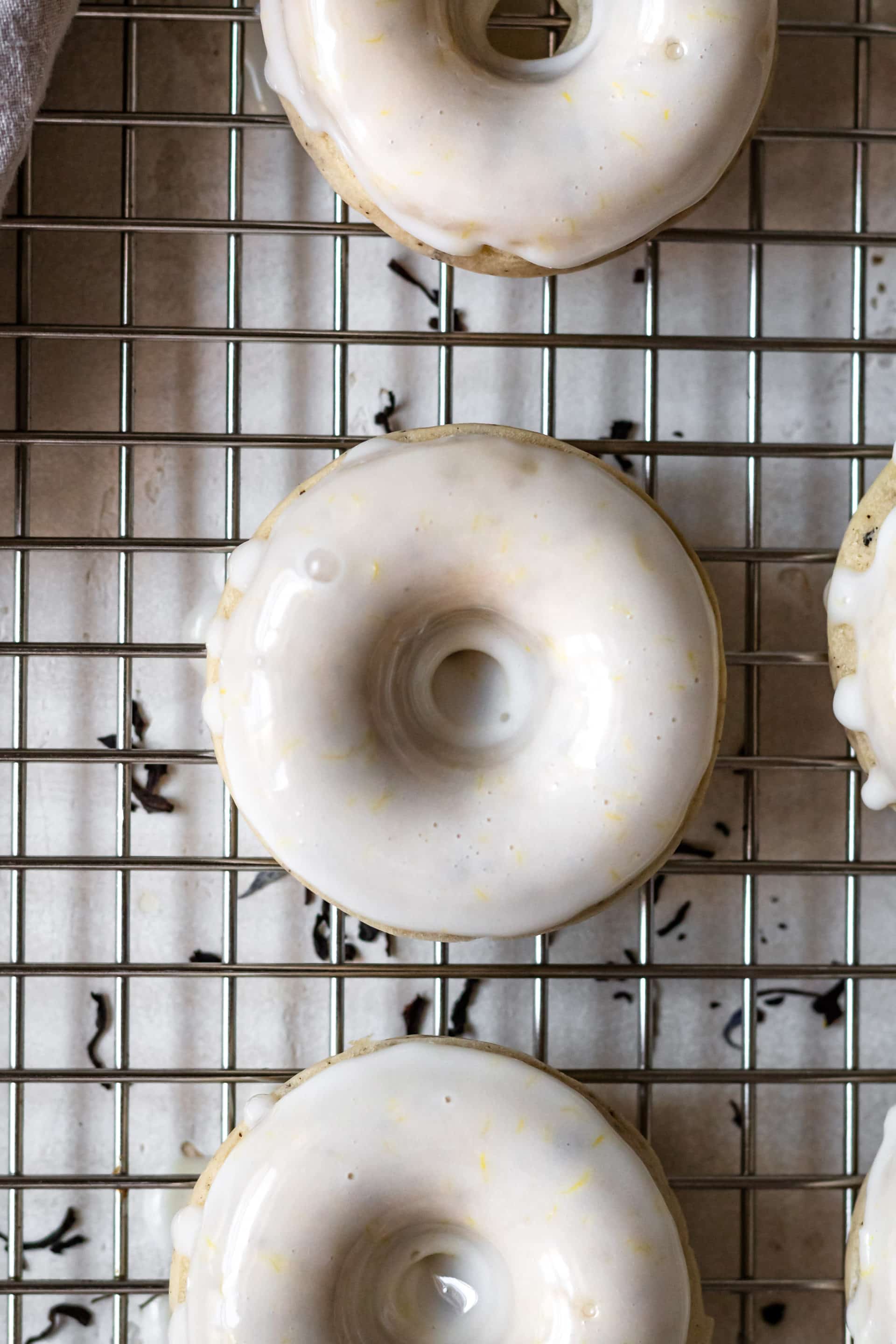 Earl Grey Mochi Donuts with a Lemon Glaze - Cooking Therapy