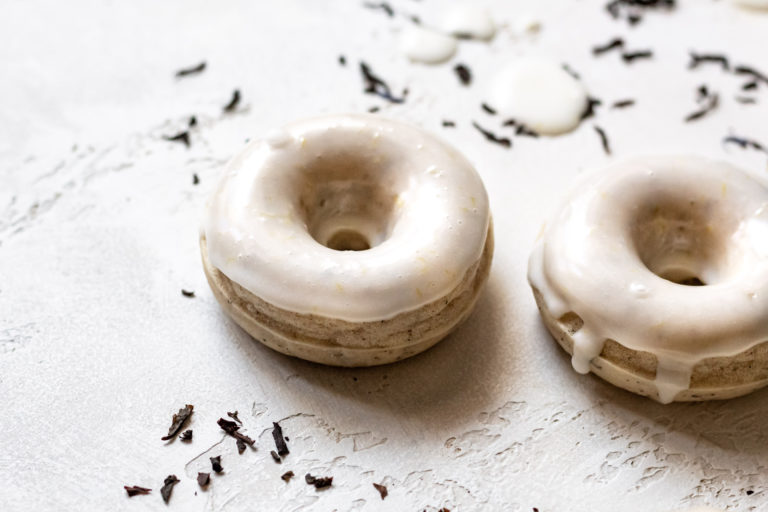 Earl Grey Mochi Donuts with a Lemon Glaze - Cooking Therapy
