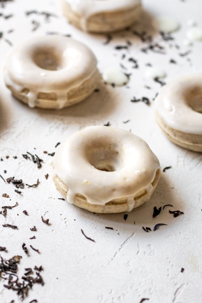 Earl Grey Mochi Donuts with a Lemon Glaze - Cooking Therapy