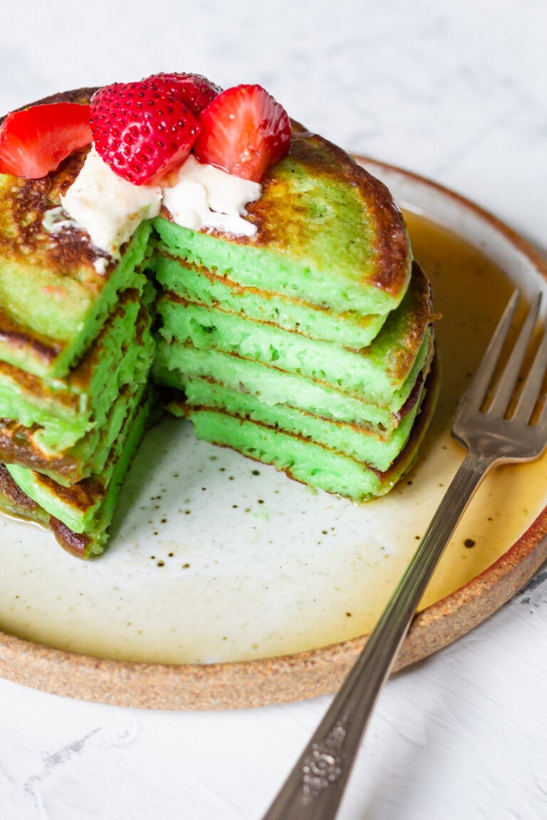 Gluten Free Pandan Mochi Pancakes - Cooking Therapy