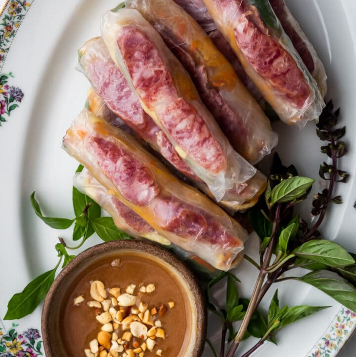 Bo Bia (Chinese Sausage Spring Rolls) - Cooking Therapy