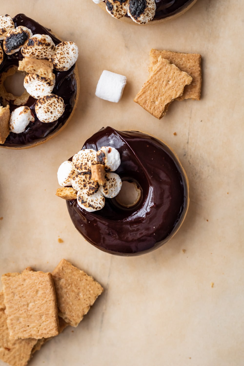 Baked S'mores Mochi Donuts - Cooking Therapy
