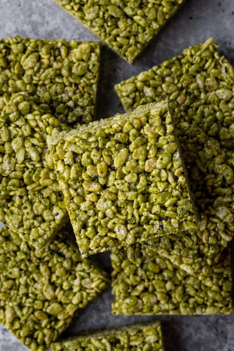 Matcha Rice Krispie Treats - Cooking Therapy