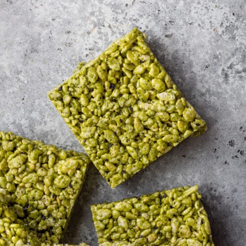 Matcha Rice Krispie Treats - Cooking Therapy