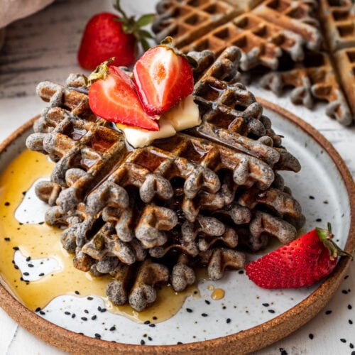 Black Sesame Waffles - Cooking Therapy