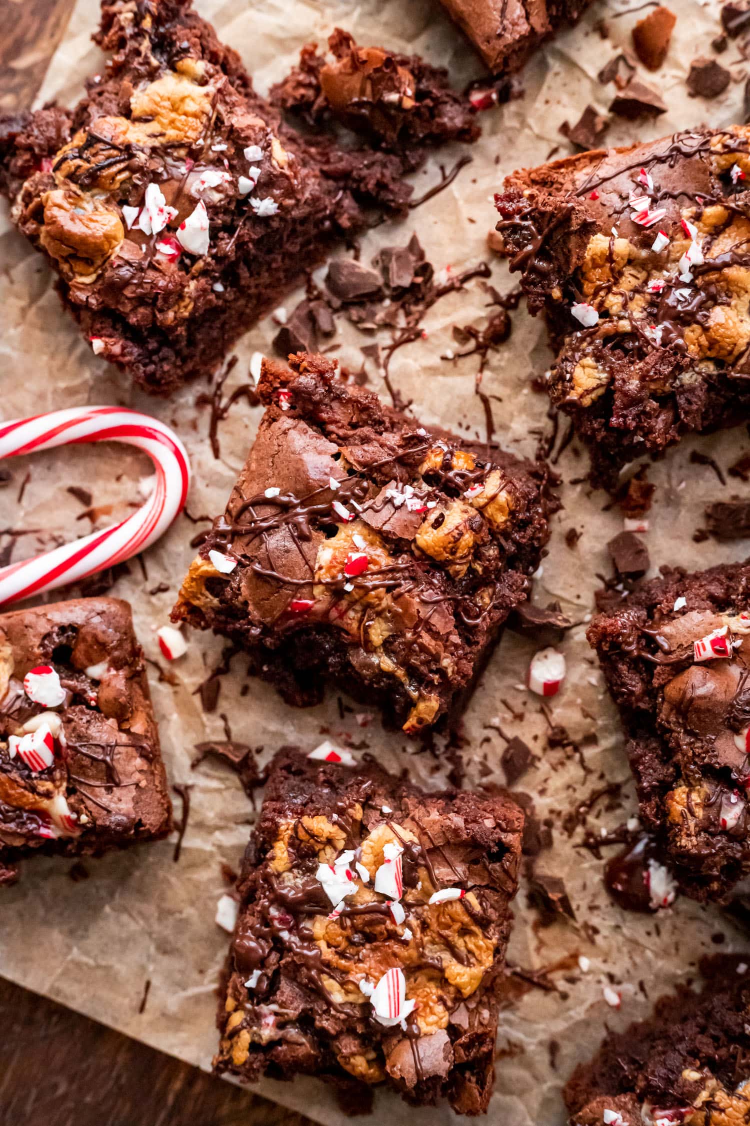 Peppermint Hot Chocolate Mochi Brownies - Cooking Therapy