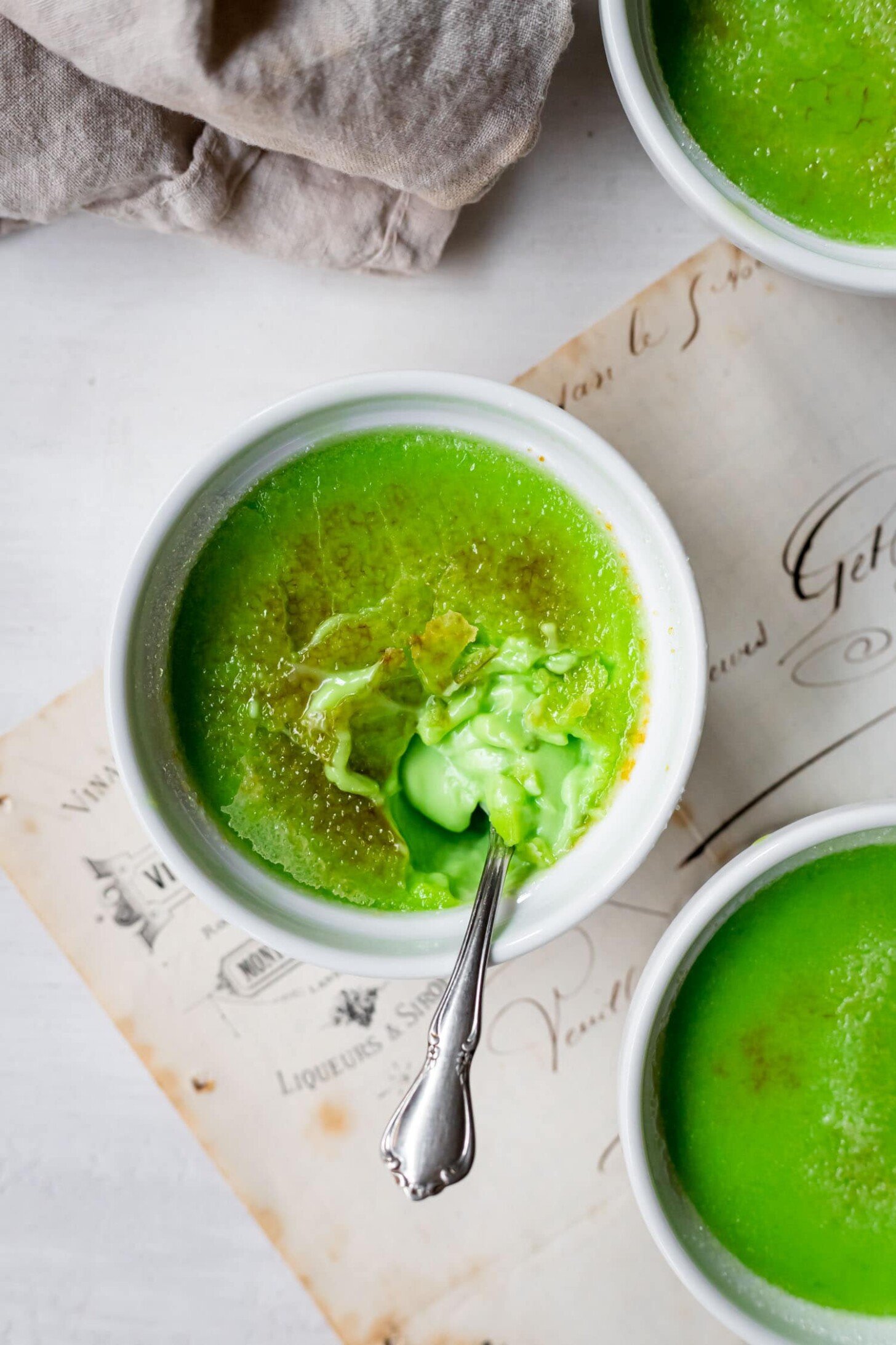 Pandan Creme Brulee - Cooking Therapy