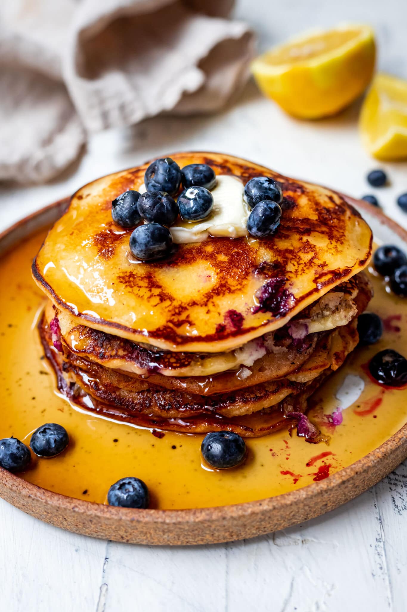 Gluten Free Lemon Blueberry Mochi Pancakes - Cooking Therapy