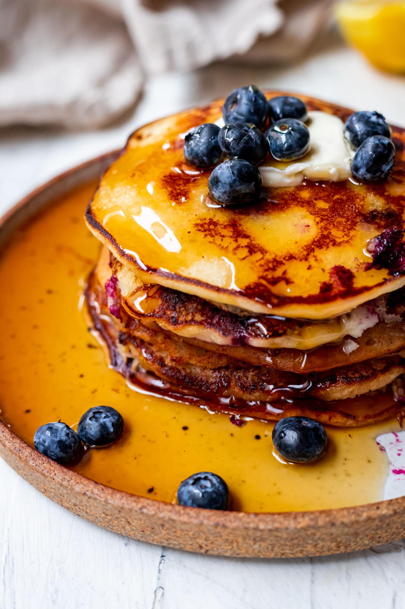 Gluten Free Lemon Blueberry Mochi Pancakes - Cooking Therapy
