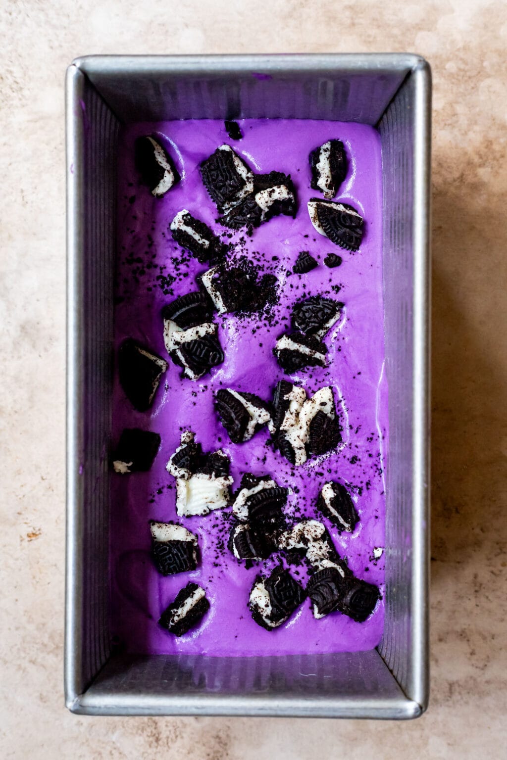 No Churn Ube Oreo Ice Cream - Cooking Therapy