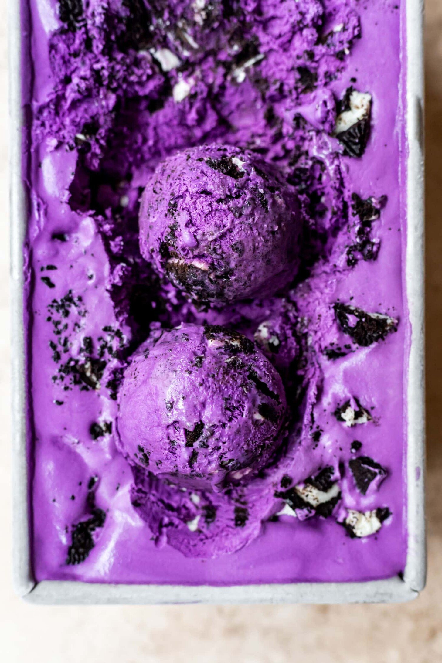 No Churn Ube Oreo Ice Cream - Cooking Therapy