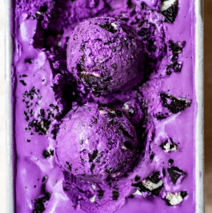 No Churn Ube Oreo Ice Cream - Cooking Therapy