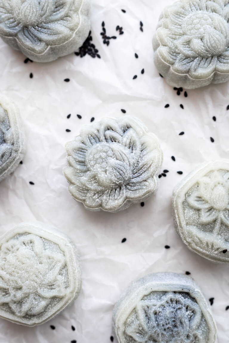 Black Sesame Snow Skin Mooncakes - Cooking Therapy