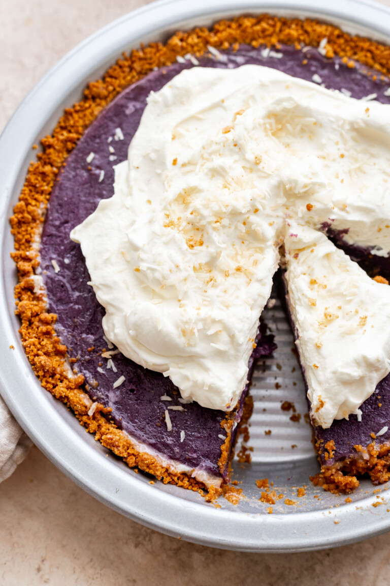 Super Easy Ube Pie with Graham Cracker Crust - Cooking Therapy