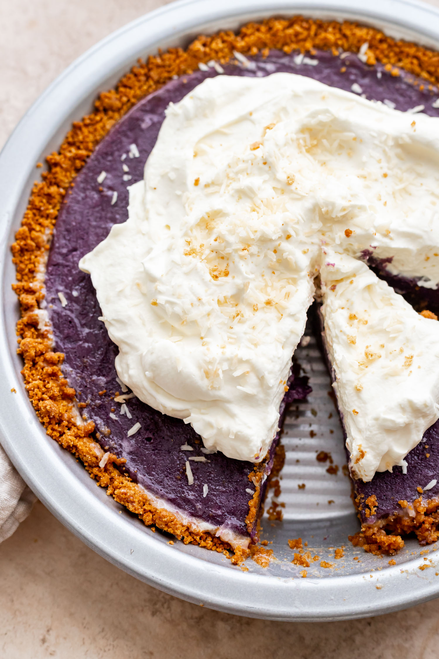 Super Easy Ube Pie with Graham Cracker Crust - Cooking Therapy