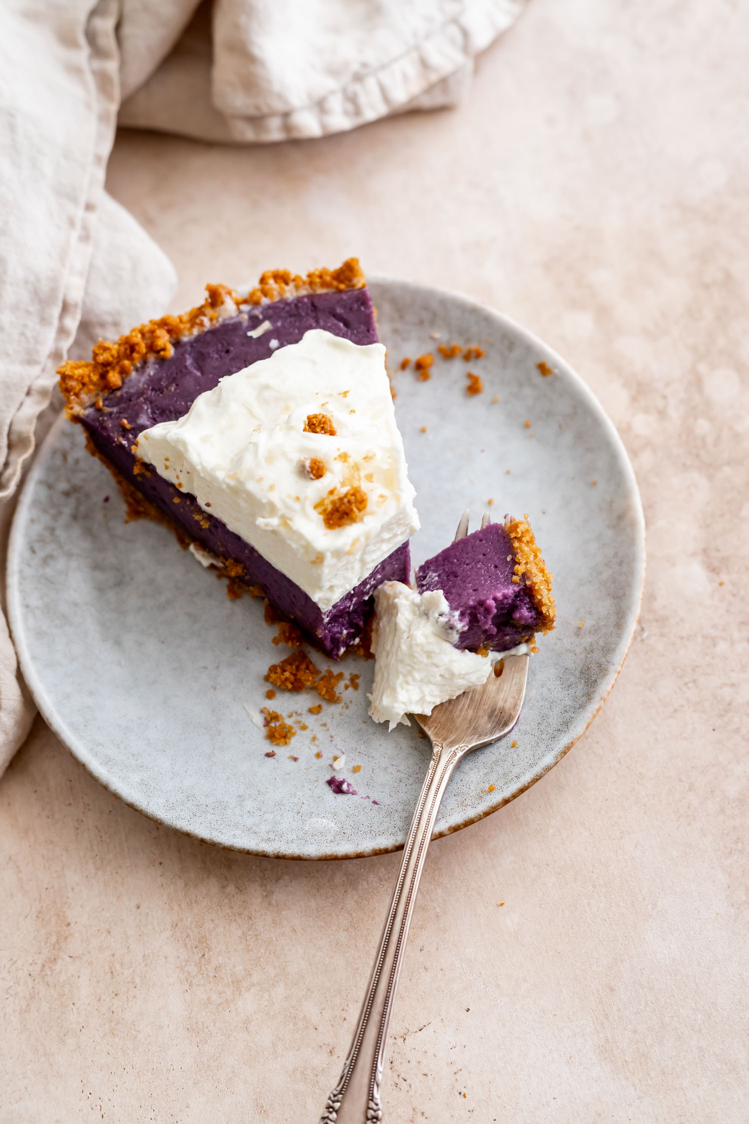 Super Easy Ube Pie with Graham Cracker Crust - Cooking Therapy