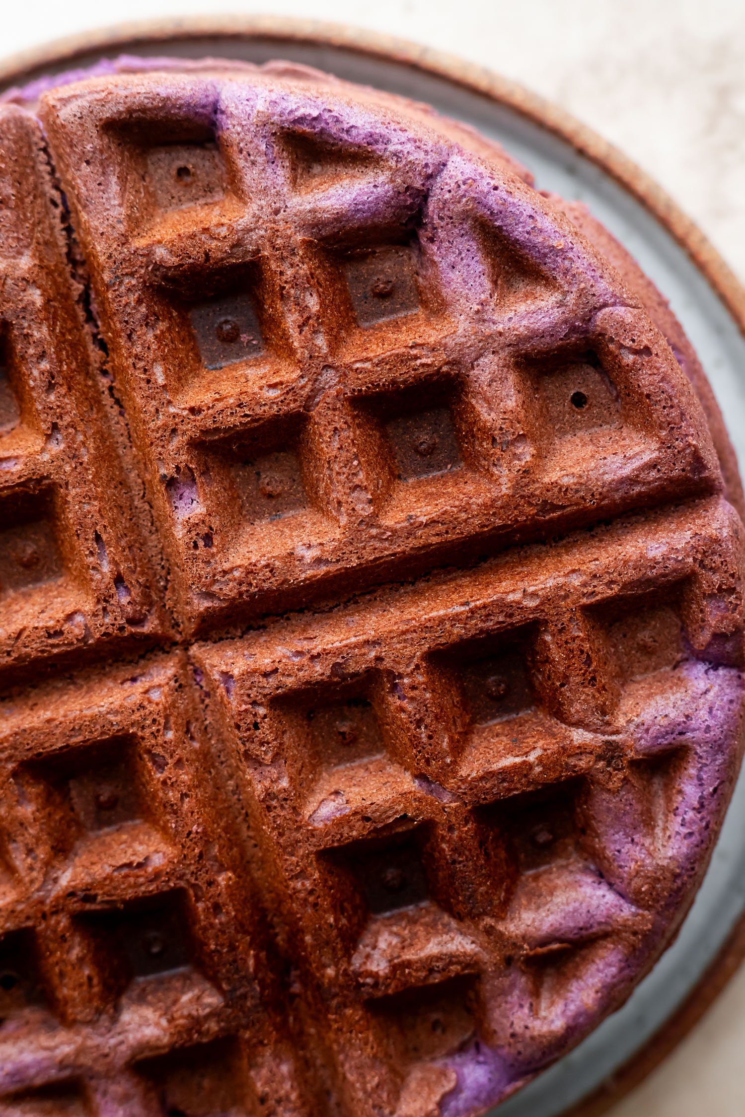 Crispy and Tender Ube Waffles - Cooking Therapy
