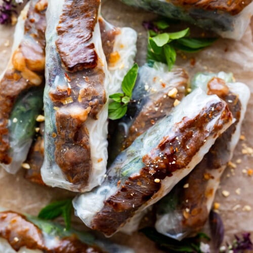 Quick & Easy Lemongrass Beef Spring Rolls - Cooking Therapy