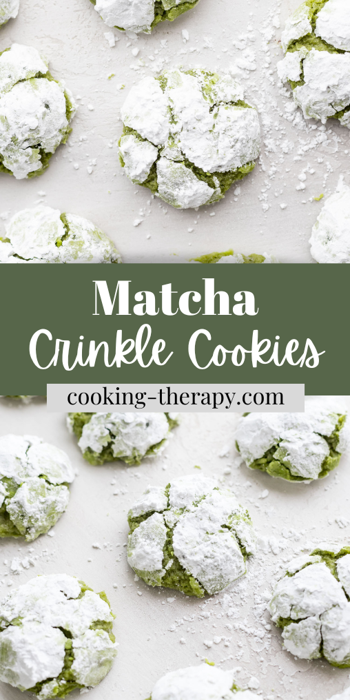 Matcha Crinkle Cookies - Cooking Therapy